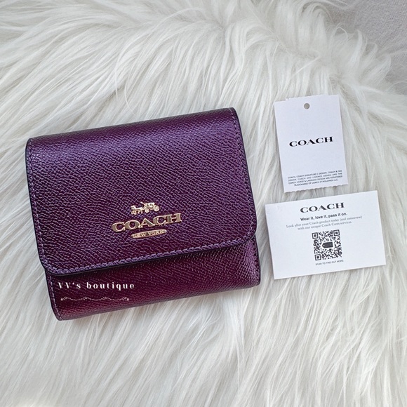 Coach | Bags | Nwt Coach Small Trifold Wallet Crossgrain Leather ...